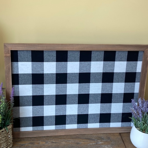 Accents | New Shabby Chic Cottage Farmhouse Buffalo Check Wood Frame ...